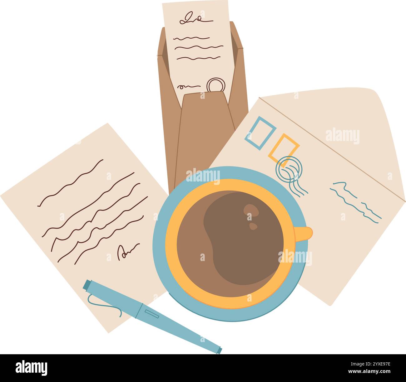 Girl cartoon email envelope Cut Out Stock Images & Pictures - Alamy