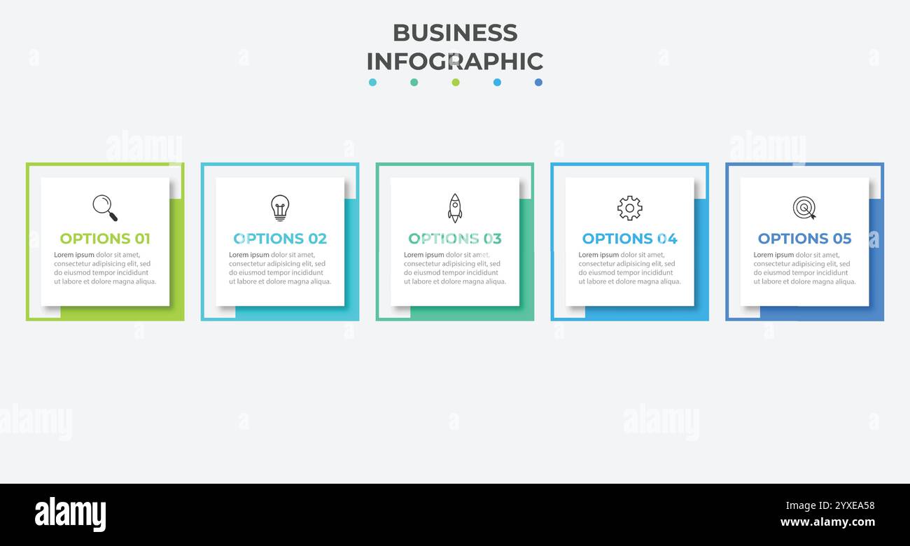 Presentation business infographic template with 5 options. Vector ...