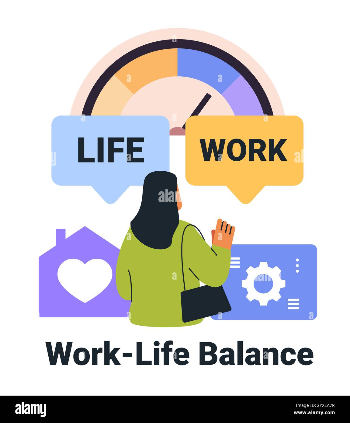 Work-life balance concept woman choosing between career and home life ...