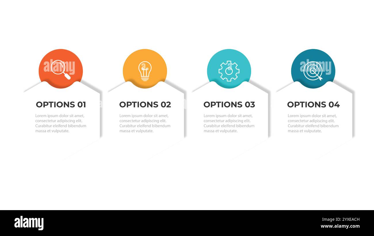 Presentation business infographic template with 4 options. Vector ...