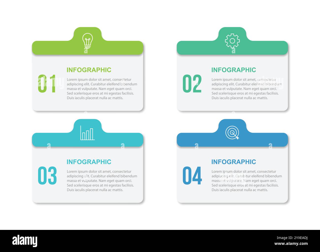 Business infographics. Timeline with 4 steps, options, squares. Vector ...