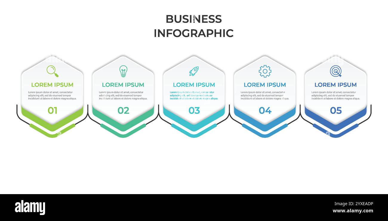 Presentation business infographic template with 5 options. Vector ...