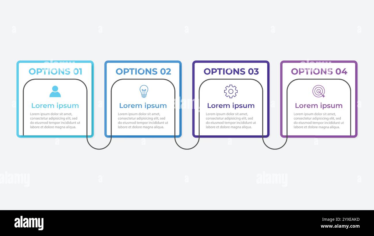 Presentation business infographic template with 4 options. Vector ...