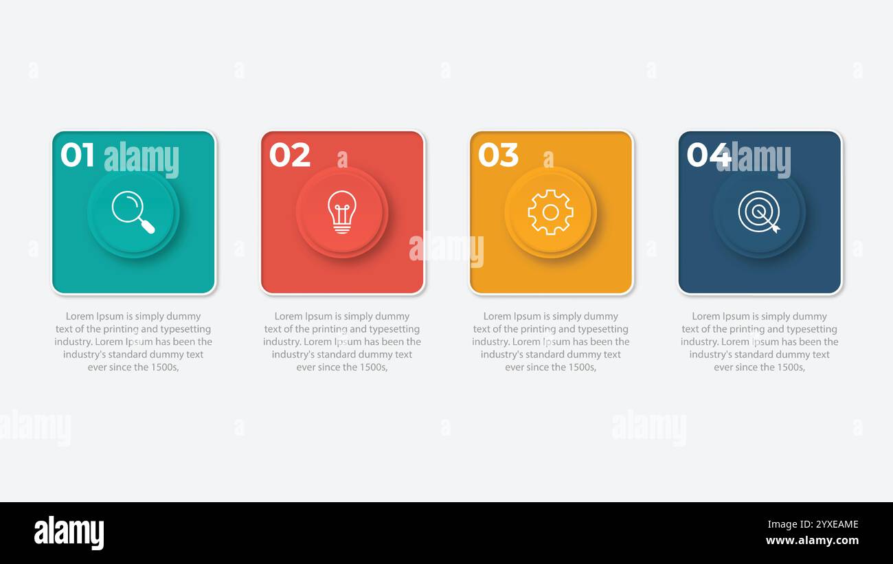 Presentation business infographic template with 4 options. Vector ...