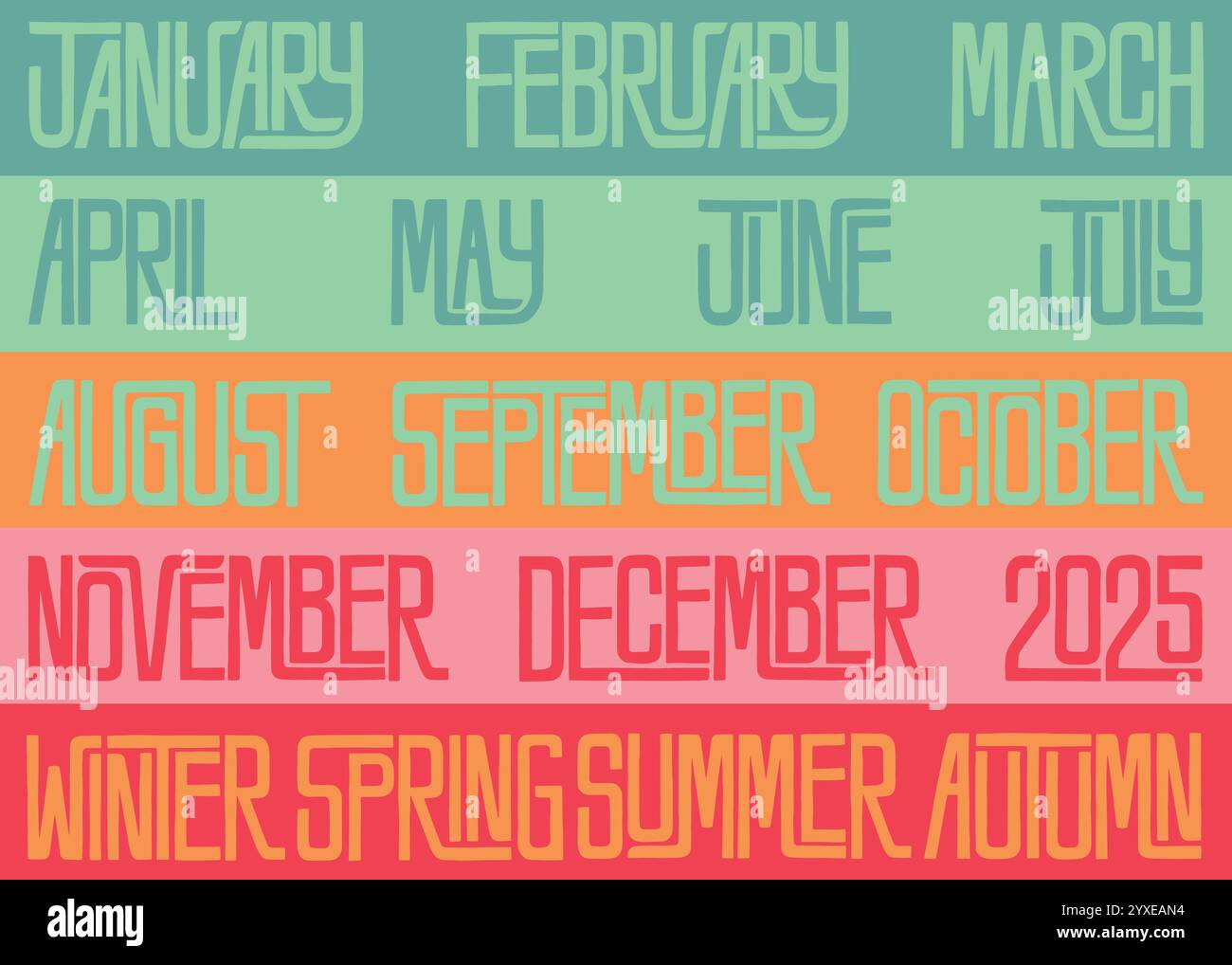 2025 calendar Stock Vector Images - Alamy