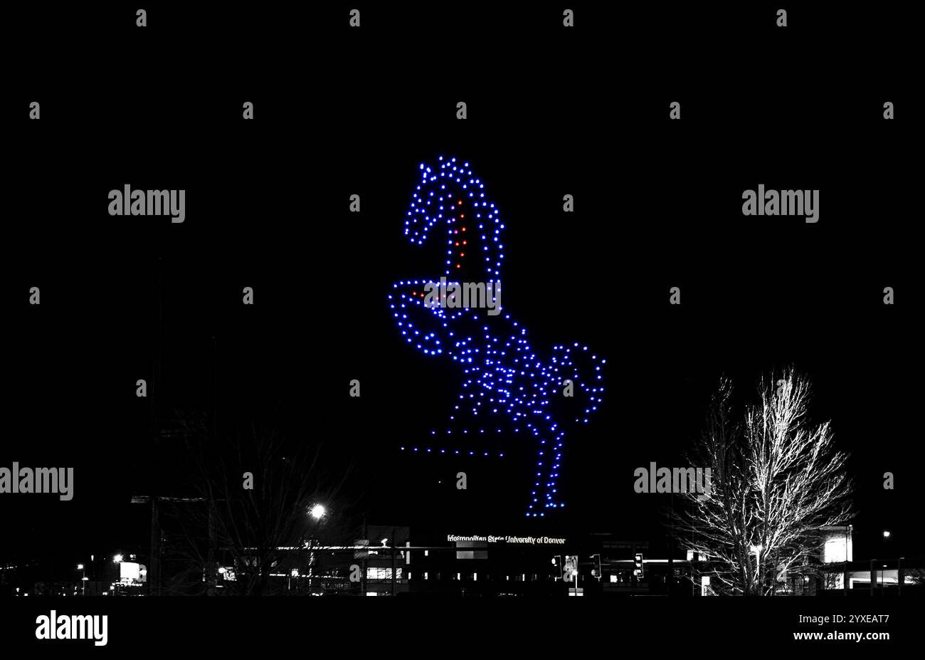 Denver, Colorado - December 1, 2024: Holiday Drone Show in Downtown ...