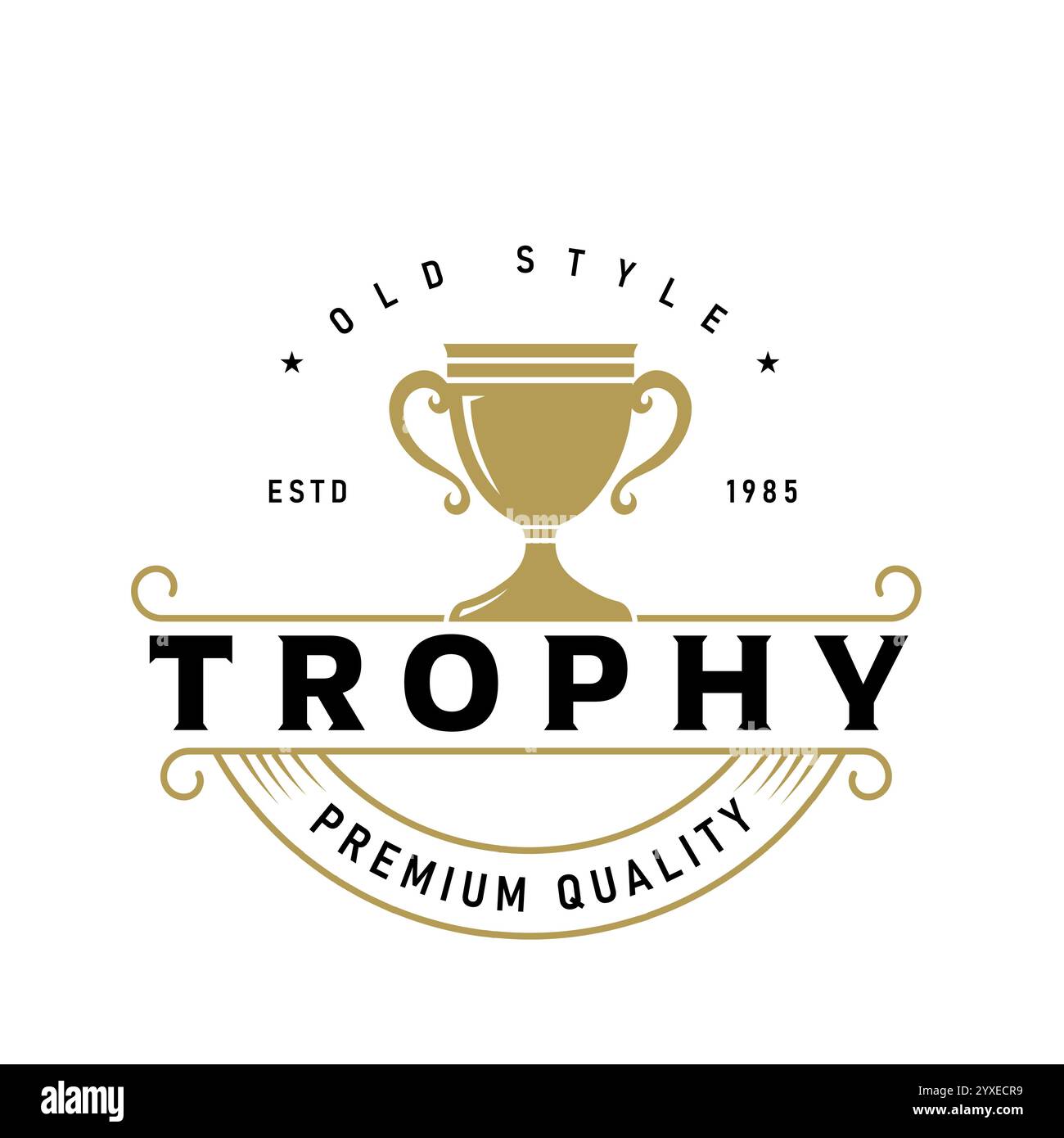 Trophy Logo, Sports Tournament Championship Cup Design. Vintage Victory ...