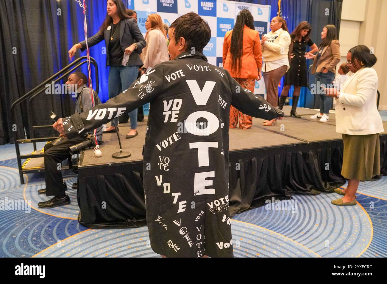 Judge Glenda Hatchett displays her "VOTE" jacket during a Peach State ...