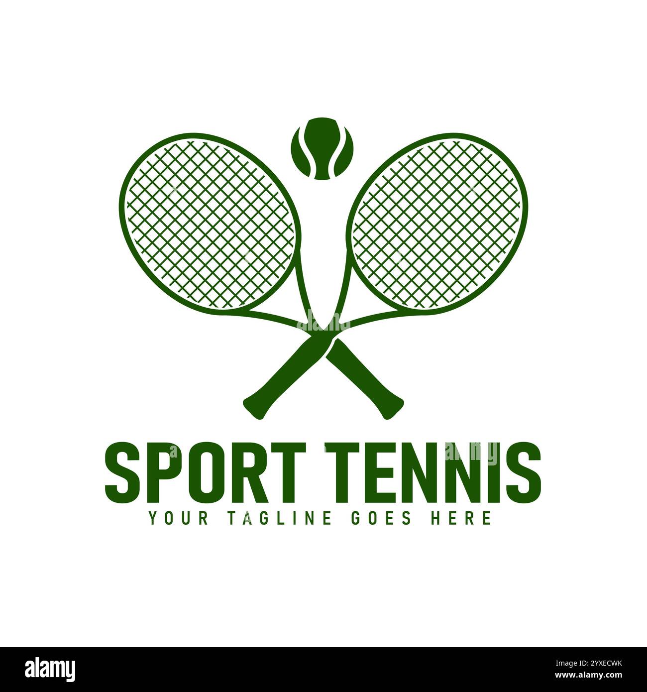 Simple Logo Design of Crossed Rackets and Tennis Balls, Sports ...