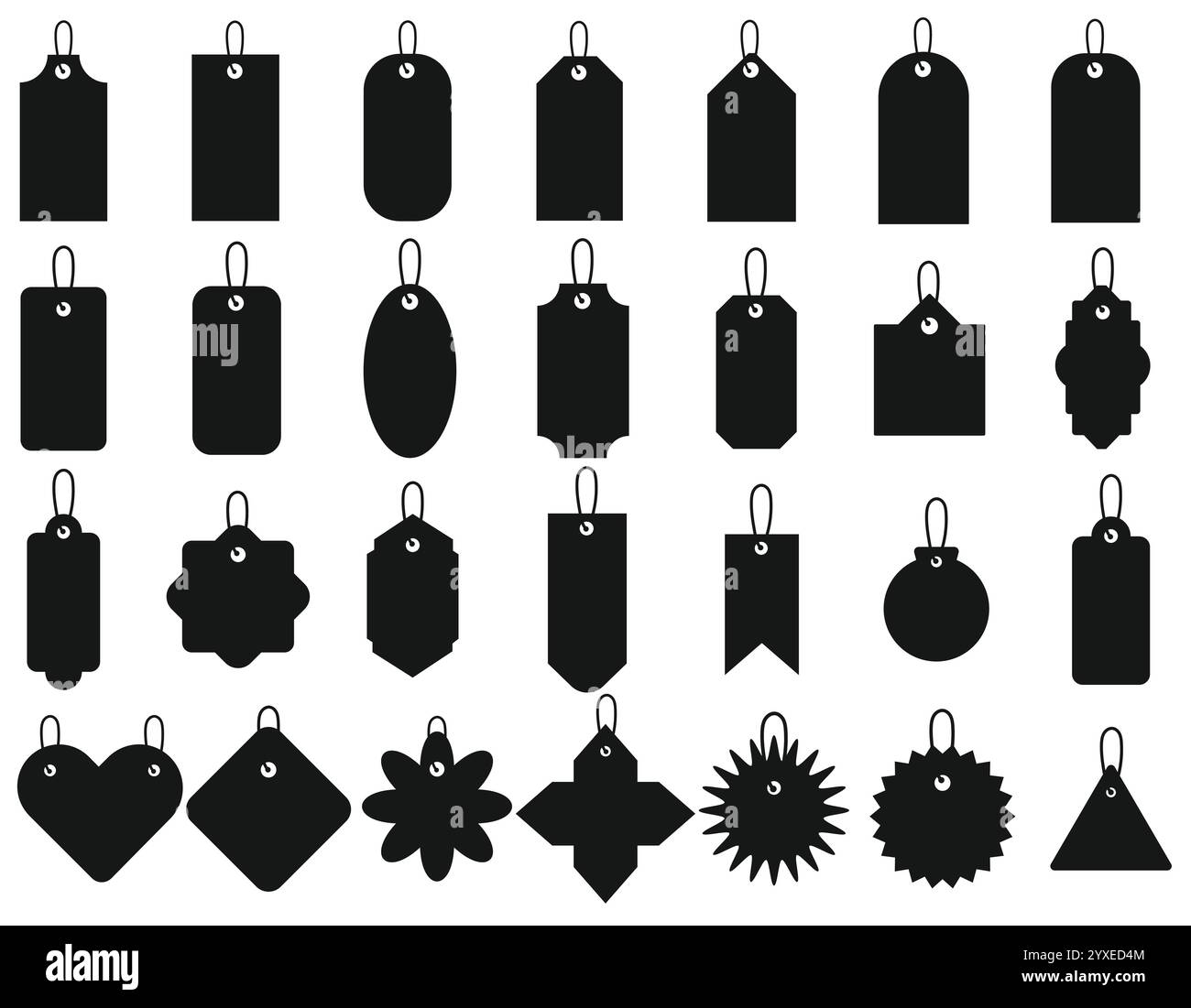 Set of vector gift tags, and discount labels. 28 different shapes Stock ...