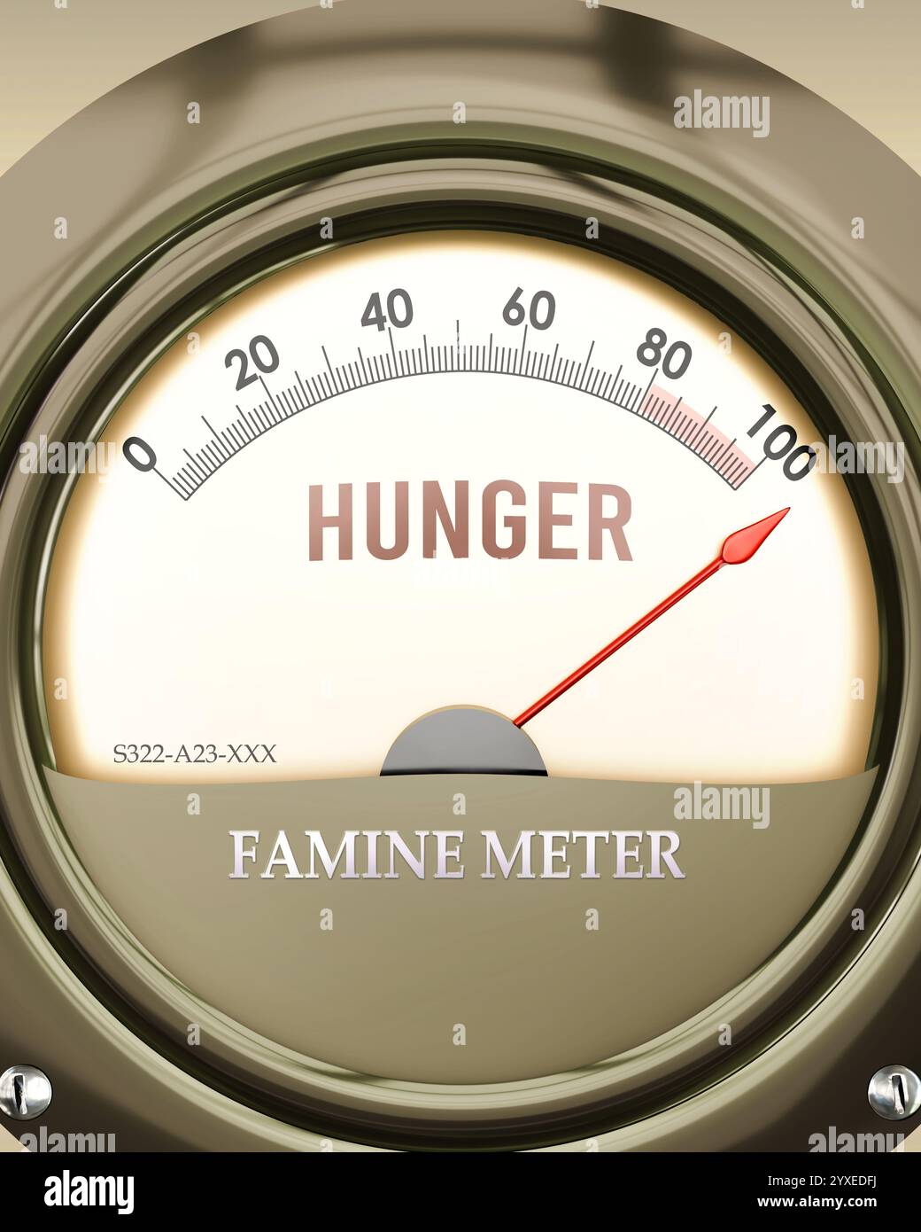 Hunger and famine meter that is hitting a full scale hi-res stock ...