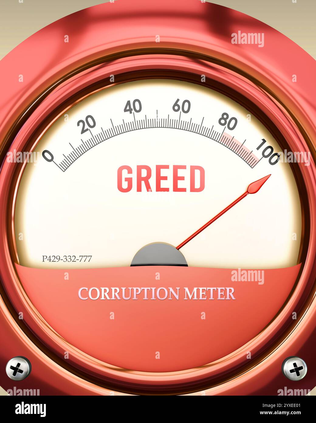 Greed and avarice meter that is hitting a full scale hi-res stock ...