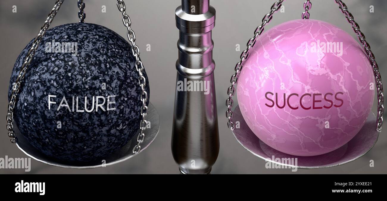 Failure or Success - weighing two choices, available options. Choosing ...