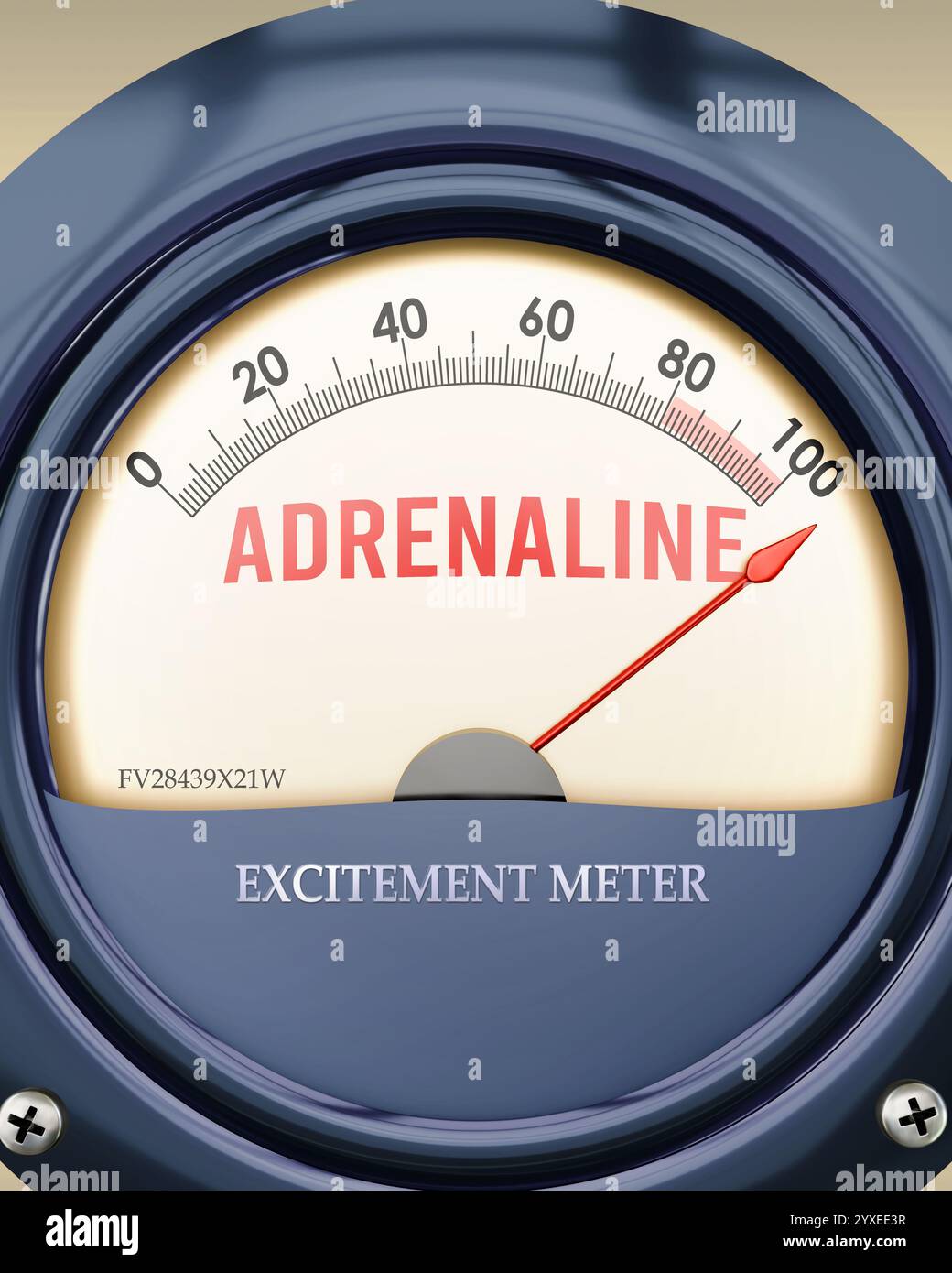 Adrenaline and Excitement Meter that is hitting a full scale, showing a ...