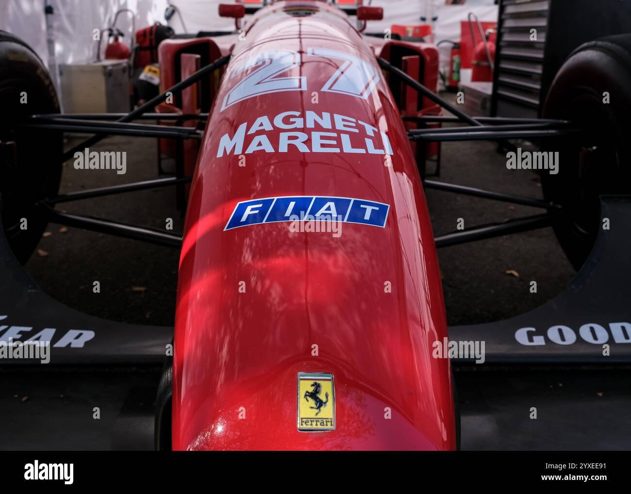 View of the Ferrari 412 T1 model, the Formula One racing car with which ...
