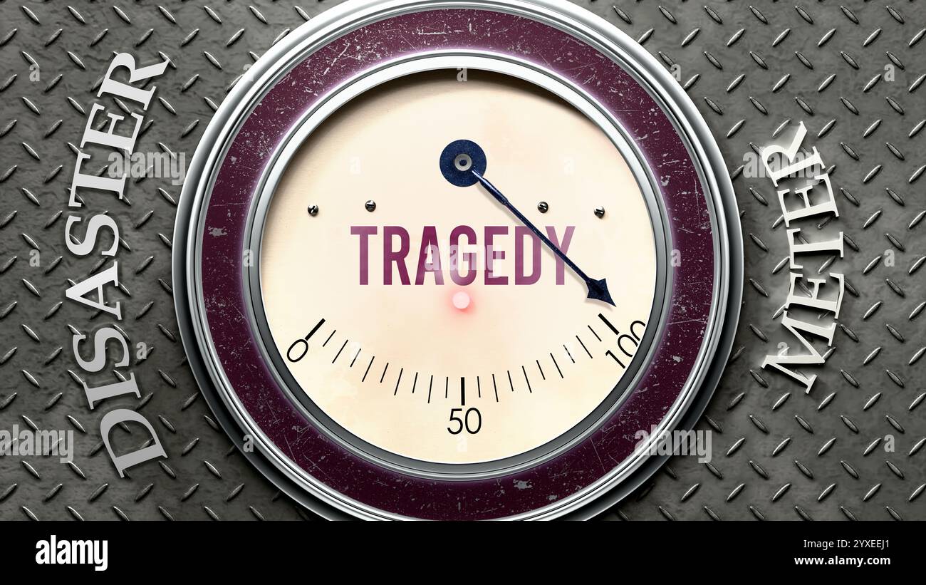 Tragedy and Disaster that is hitting a full scale, showing a very high ...