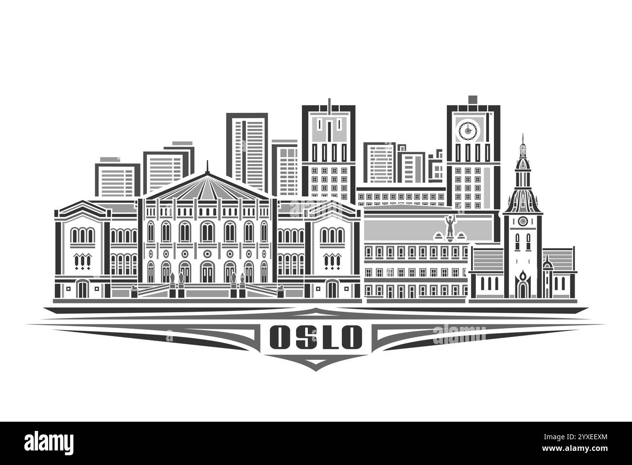 City oslo norway Stock Vector Images - Alamy