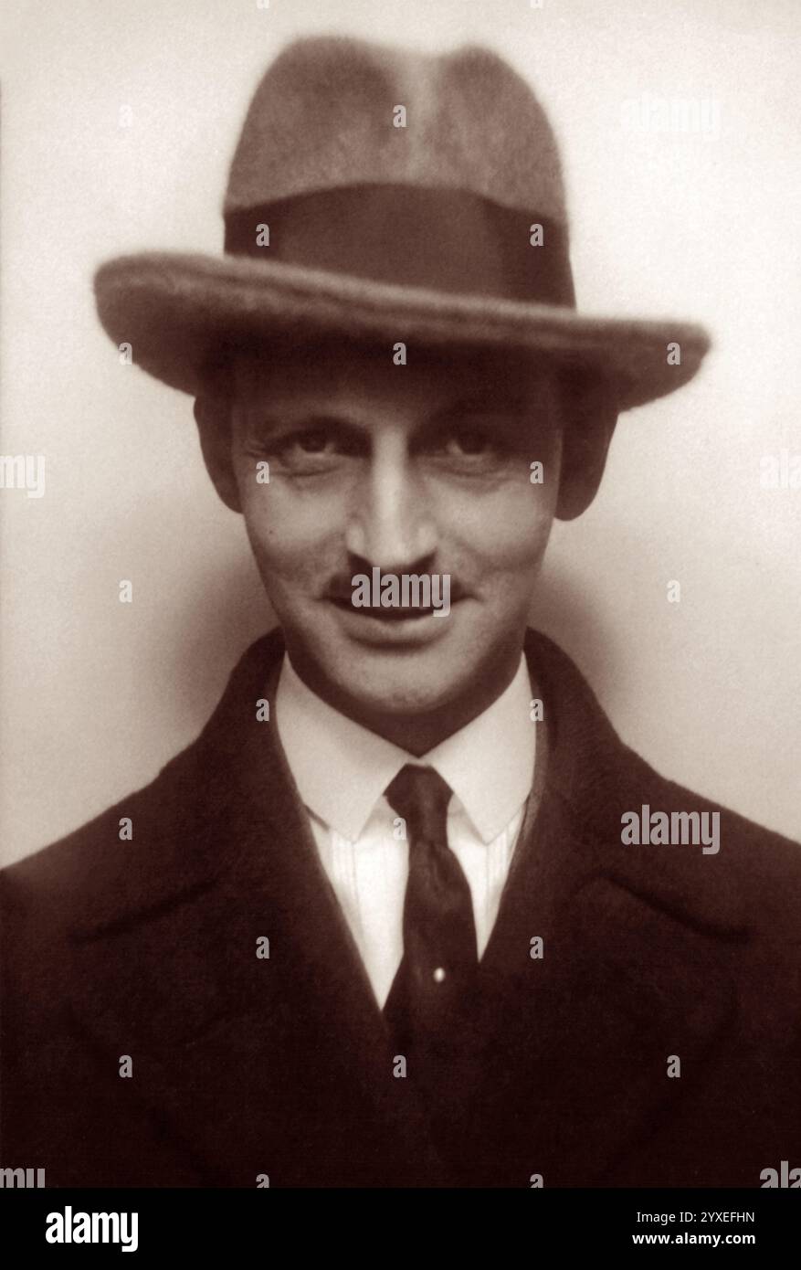 1936 Passport photo of Otto Frank (1889-1980), Jewish Holocaust survivor and father of diarist ...
