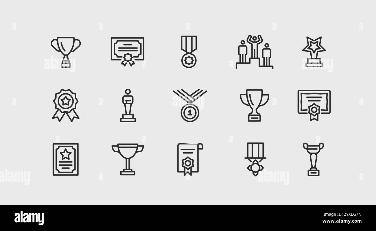Awards Icons Set Stock Vector Image & Art - Alamy