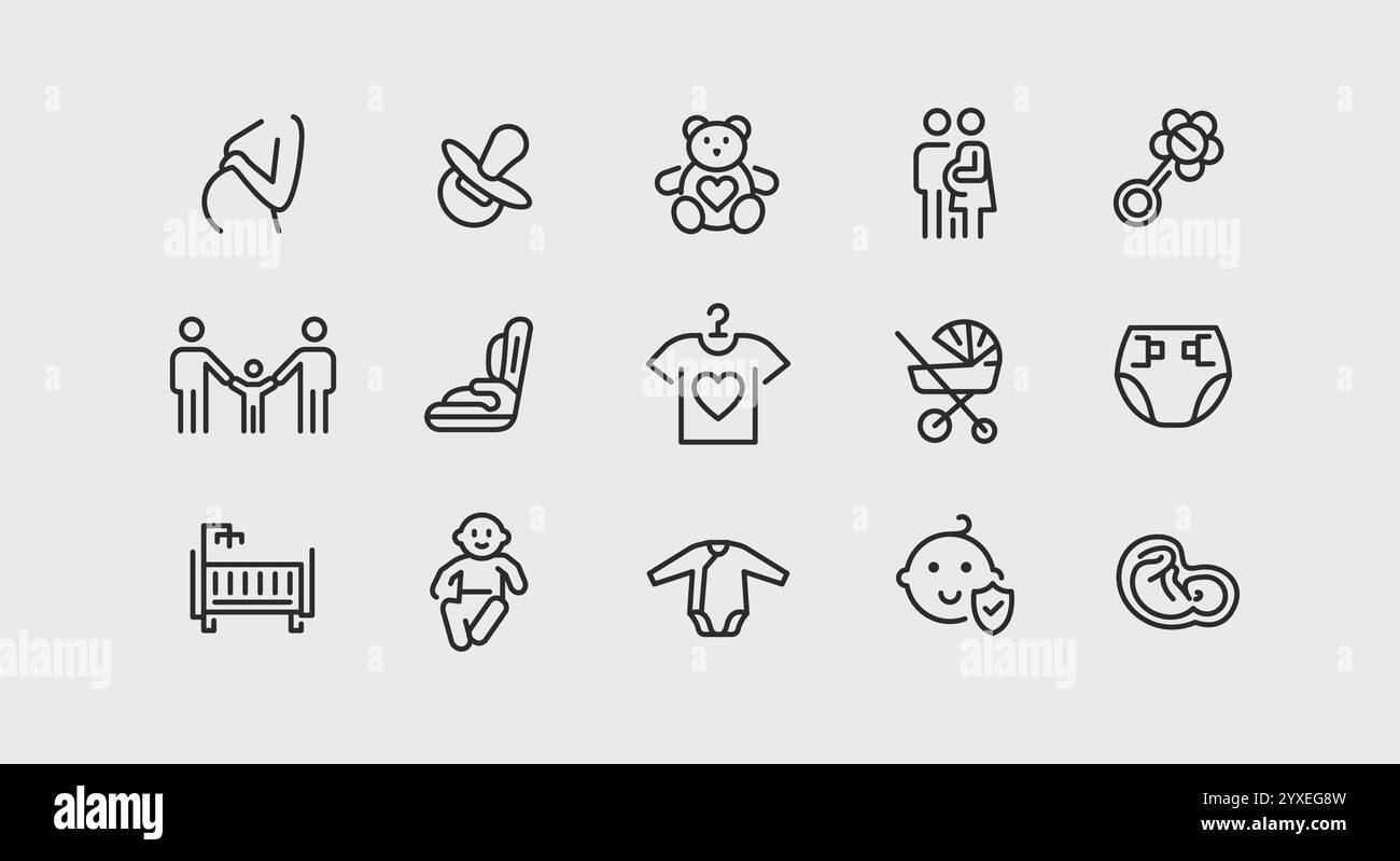 Baby Care Icons Set Stock Vector Image & Art - Alamy