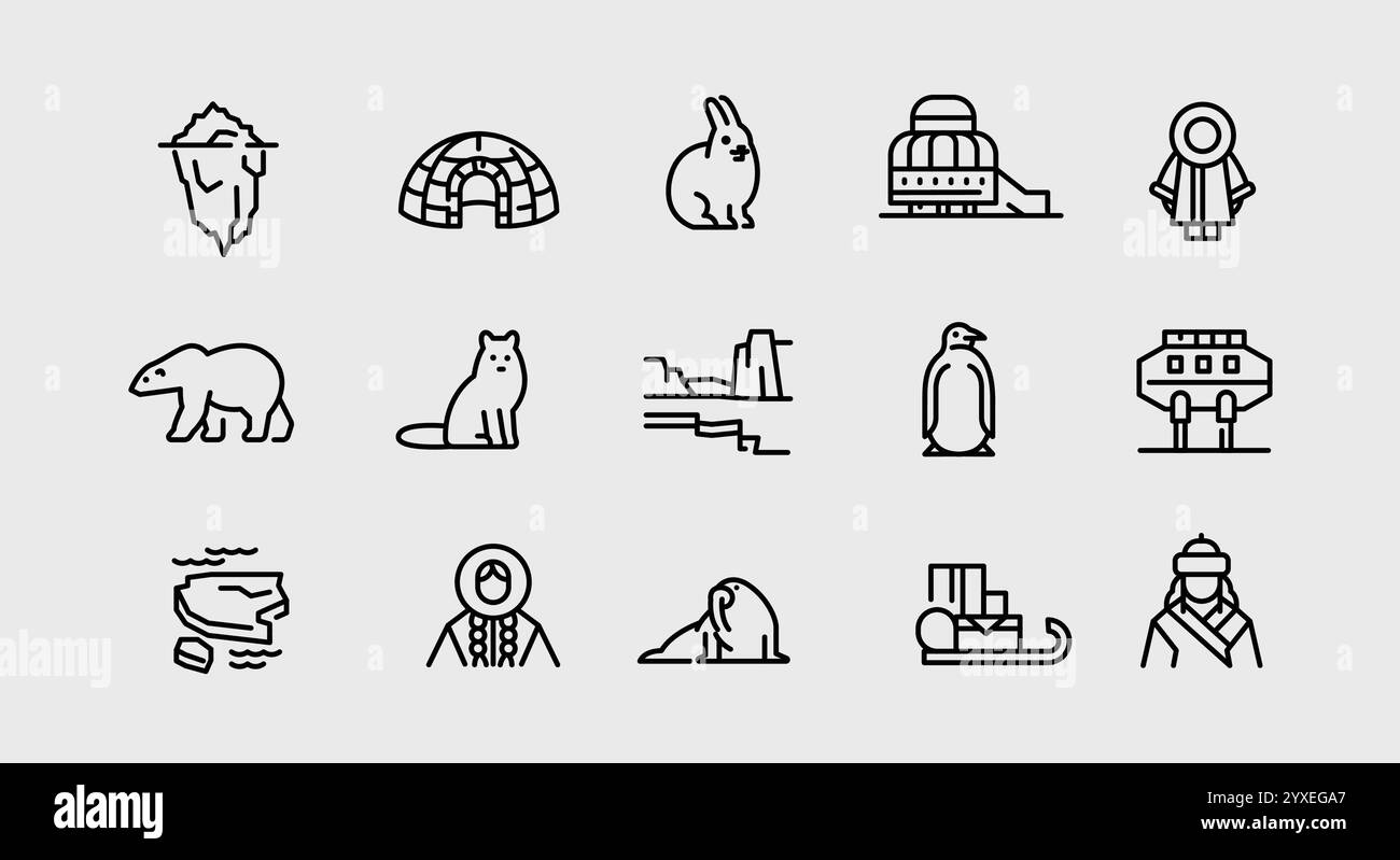 Arctic Icons Set Stock Vector Image & Art - Alamy