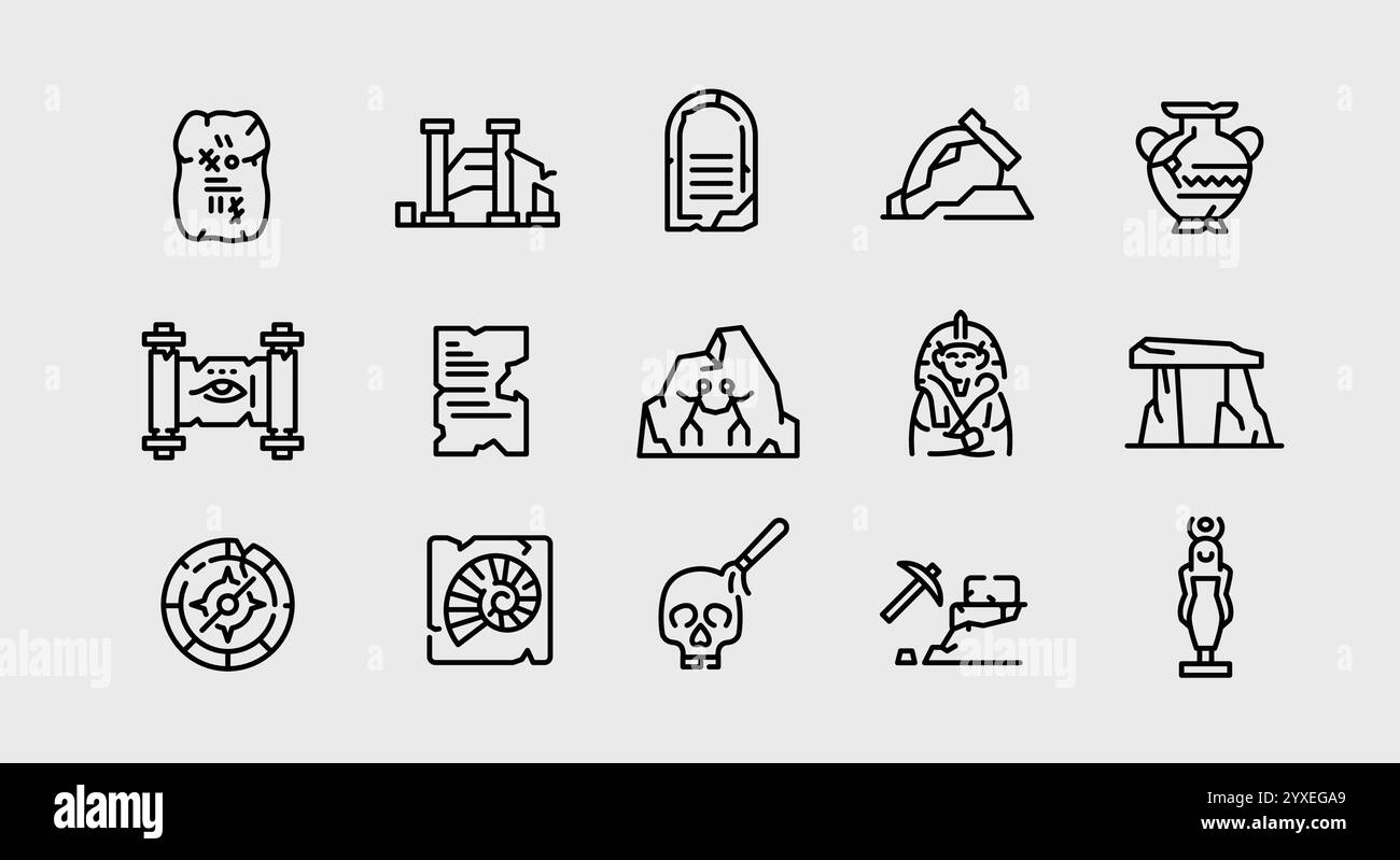 Archaeology Icons Set Stock Vector Image & Art - Alamy