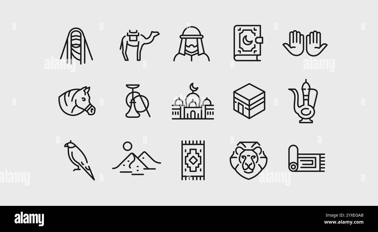 Arabic Icons Set Stock Vector Image & Art - Alamy