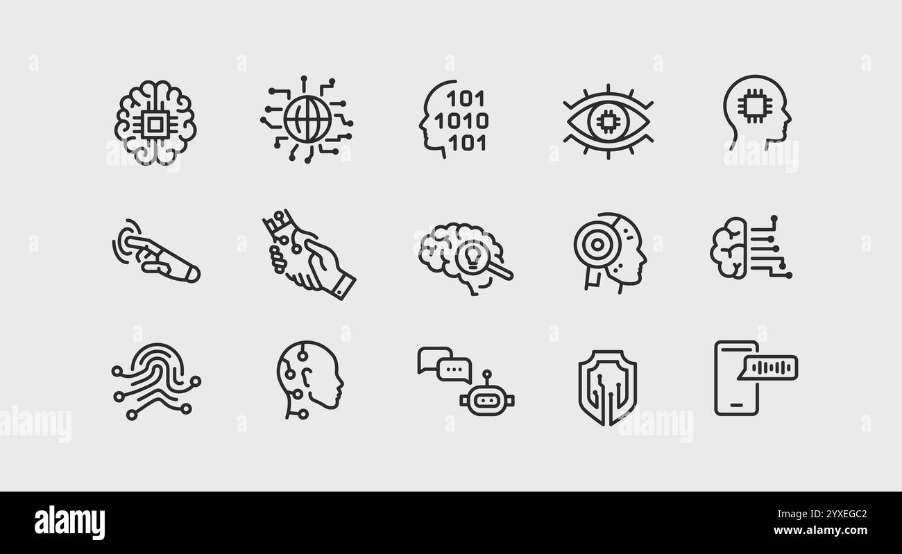 AI Technology Icons Set Stock Vector Image & Art - Alamy