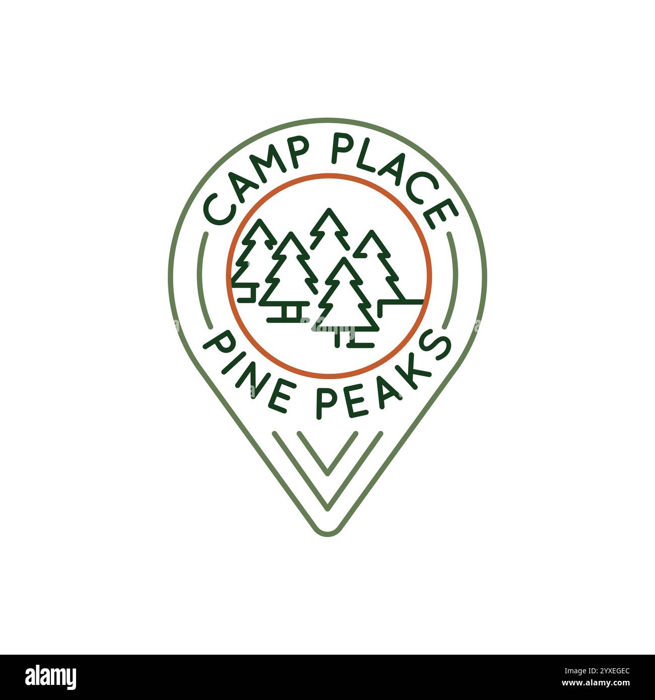 Simple Logo with Camp Place Pine Peaks Icon Stock Vector Image & Art ...
