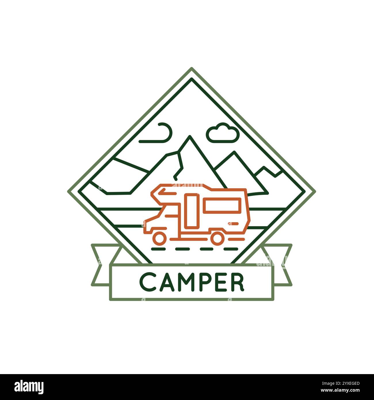 Simple Logo with Camper Icon Stock Vector Image & Art - Alamy