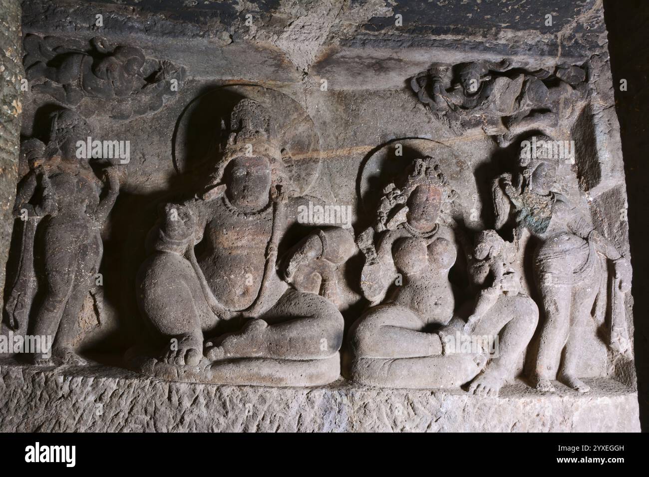 Cave No. 7, Porch, right chapel, Jambala Kubera and Hariti ...