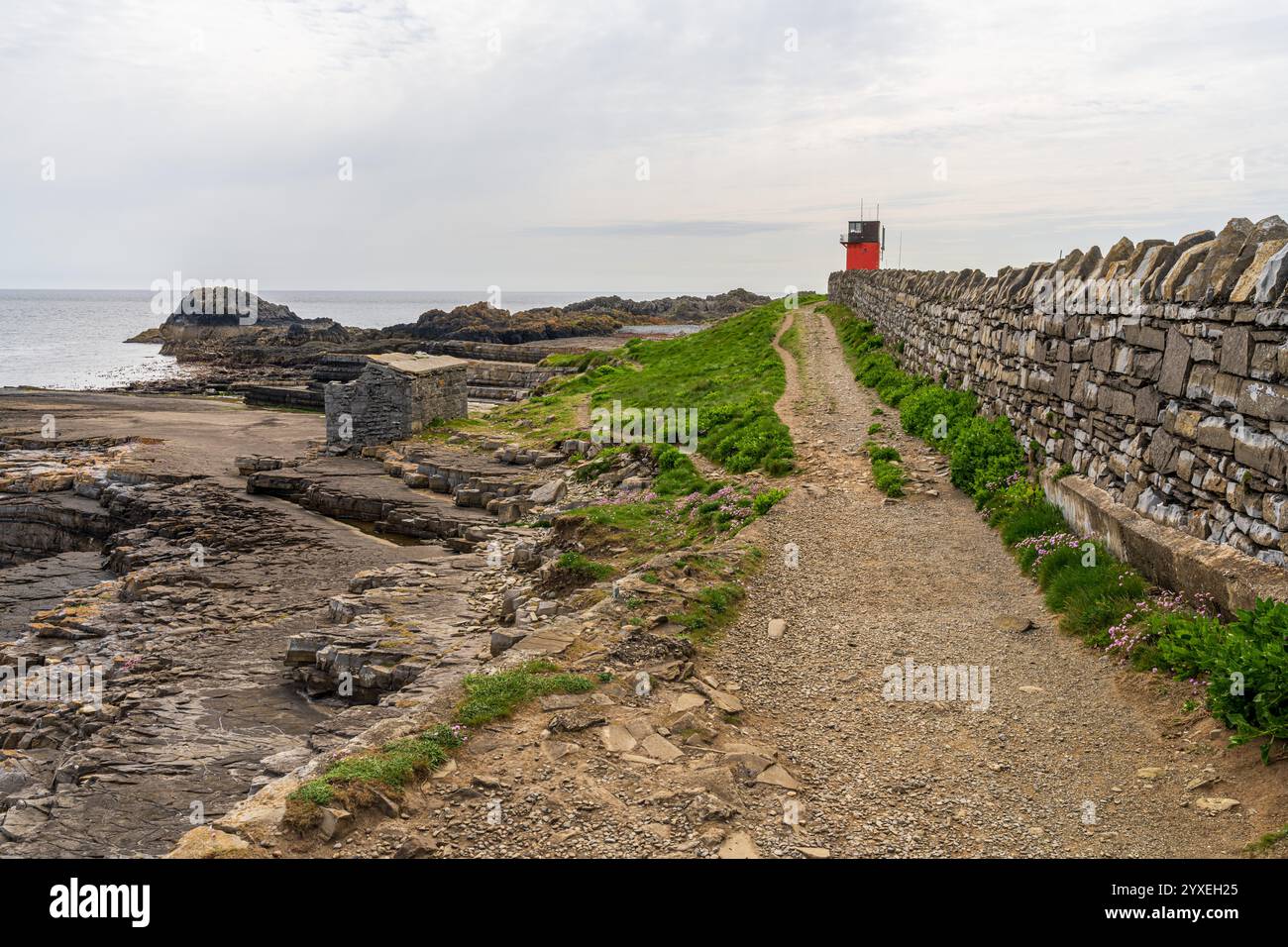 The Scarlett Point Tower on the shores of the Irish Sea in Scarlett ...