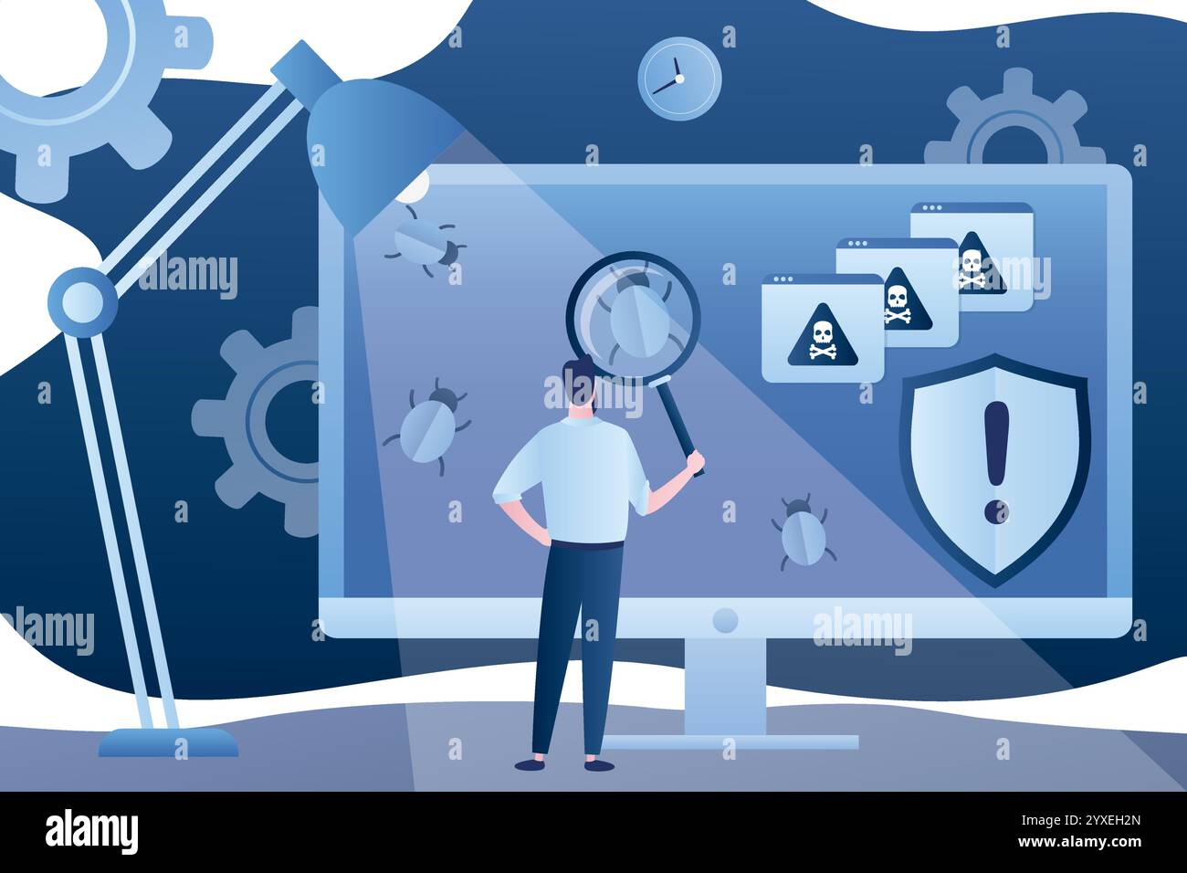 Virus warning on screen Stock Vector Images - Alamy