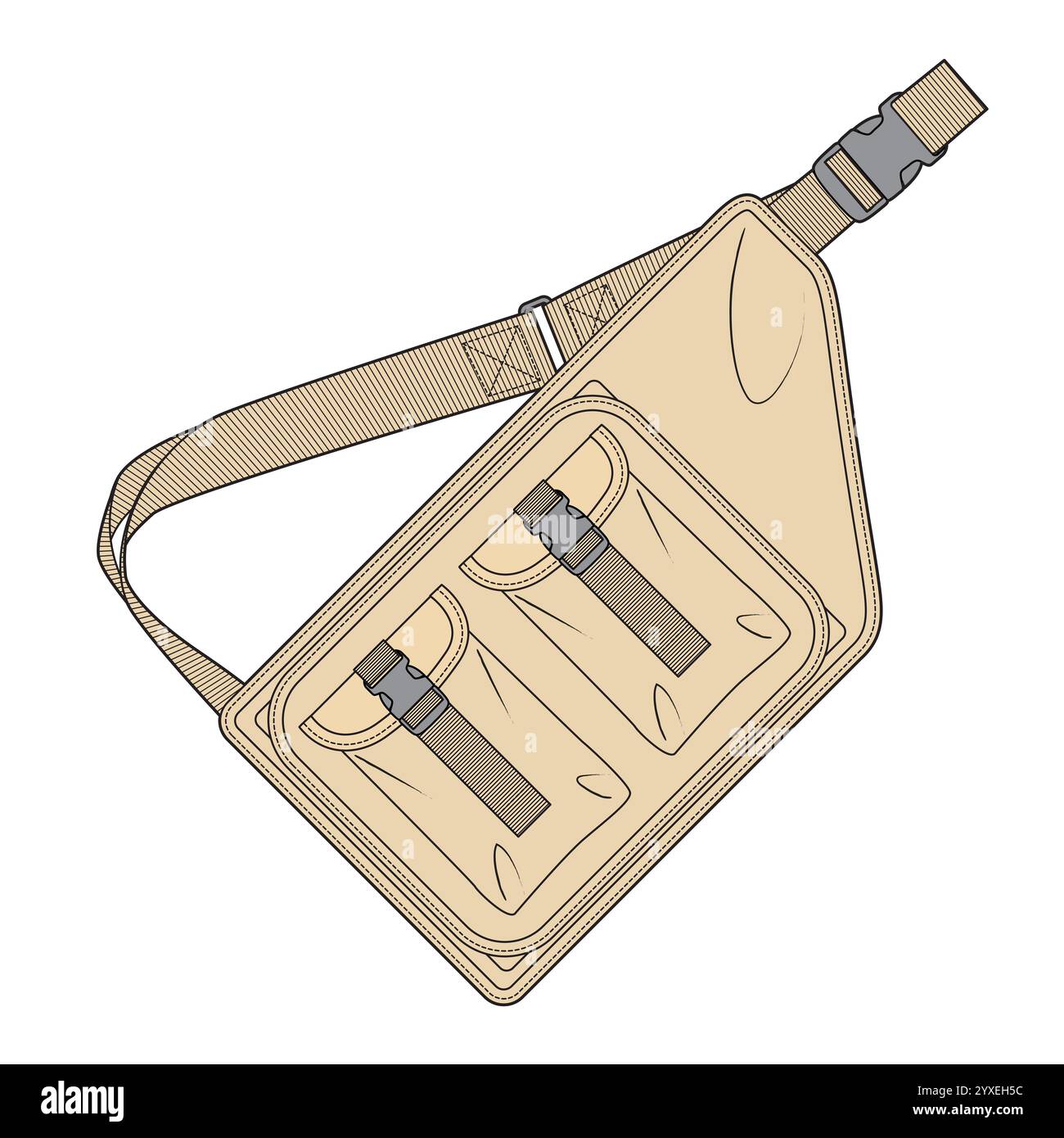 Belt bag flat sketch hi-res stock photography and images - Alamy