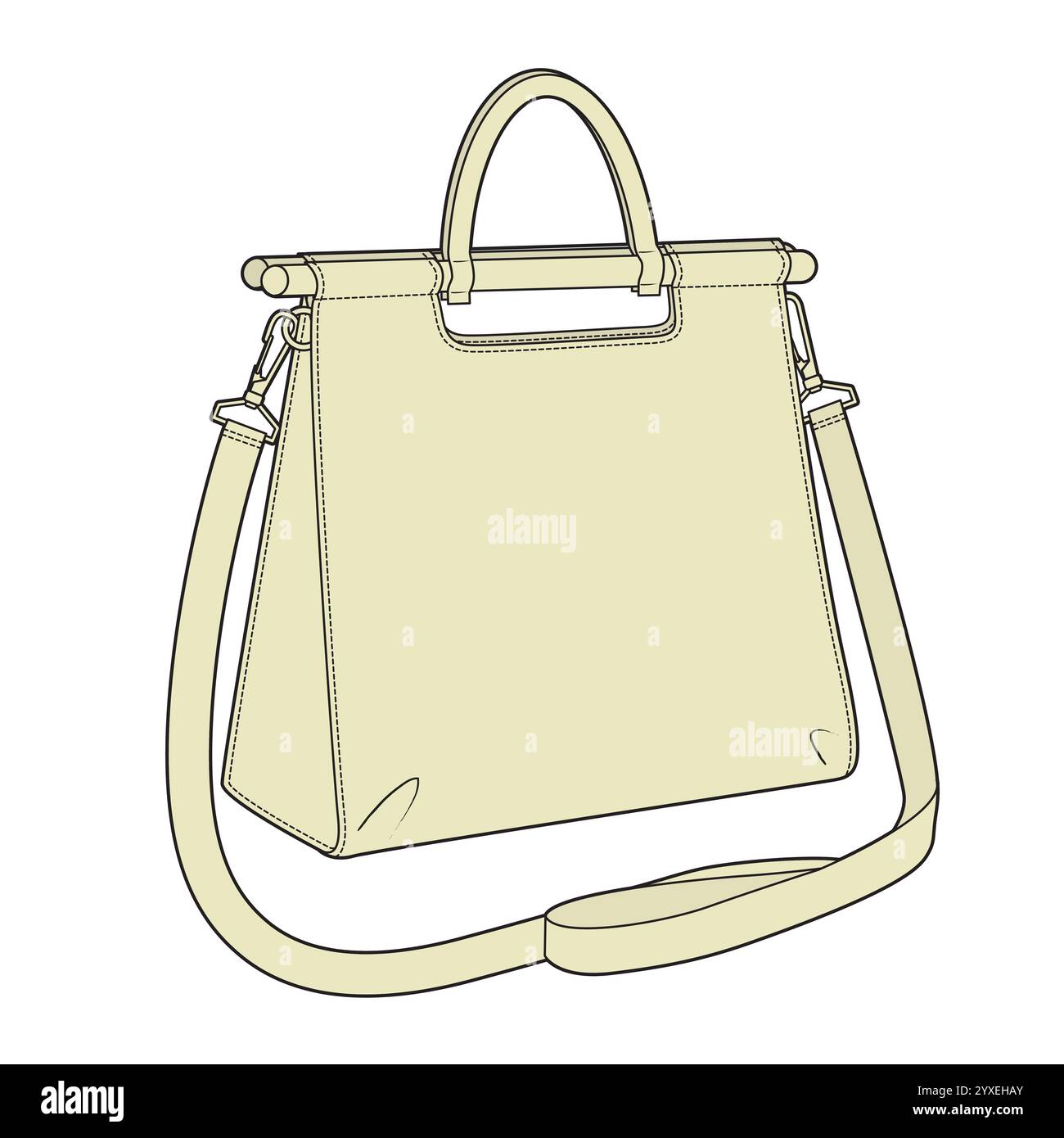 Trapeze bag flat drawing vector design mockup template Stock Vector ...