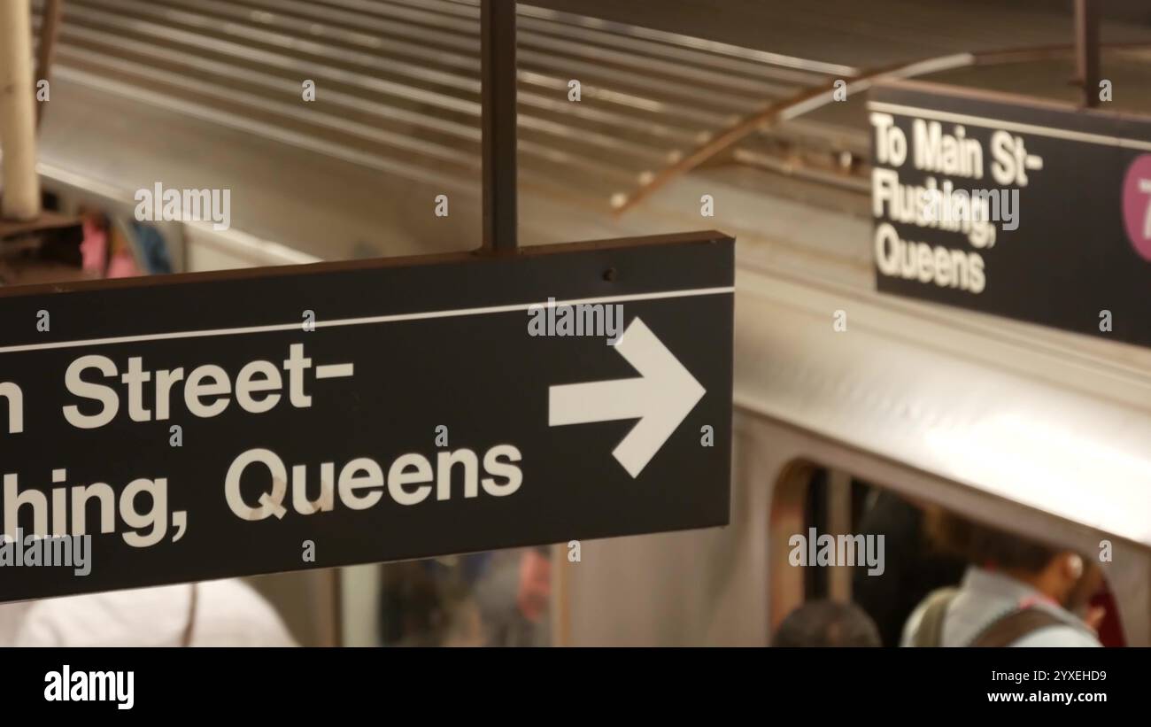 New York City subway station interior, underground metropolitan ...