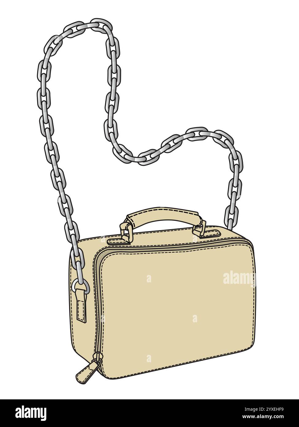 Chain cross body bag drawing hi-res stock photography and images - Alamy