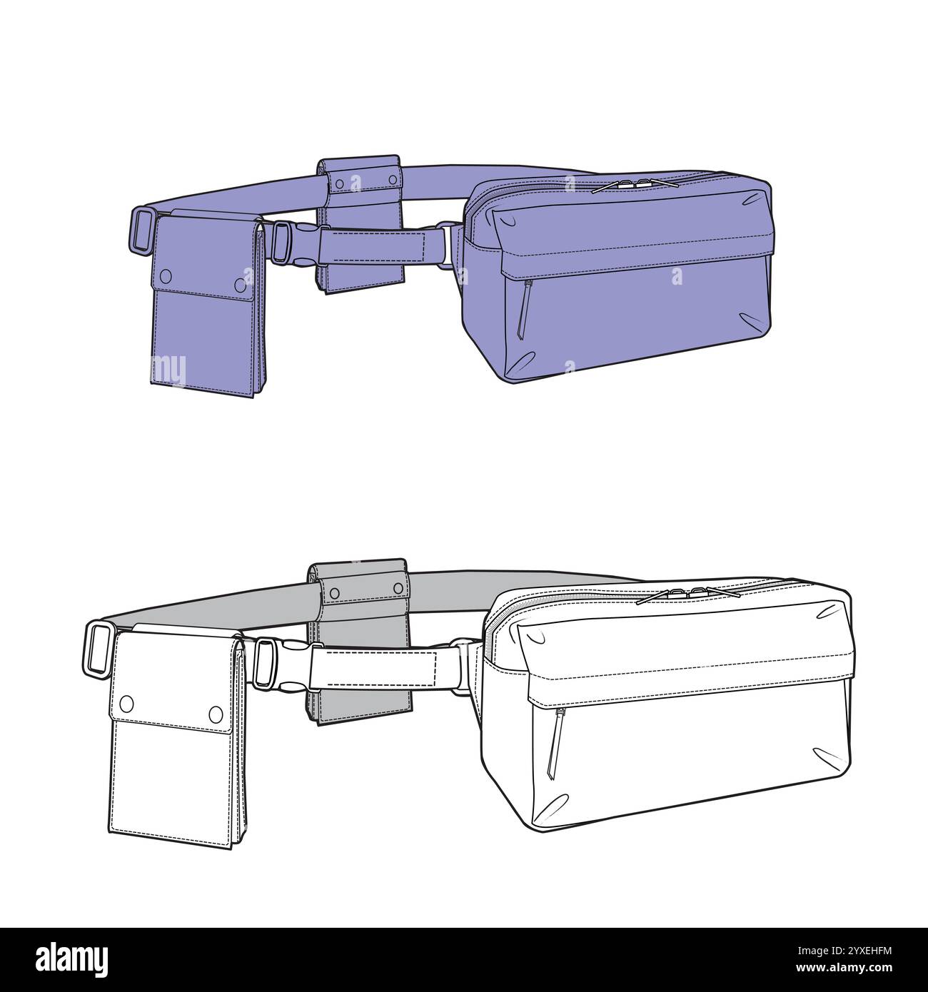 Waist belt bag mockup template vector design Stock Vector Image & Art ...