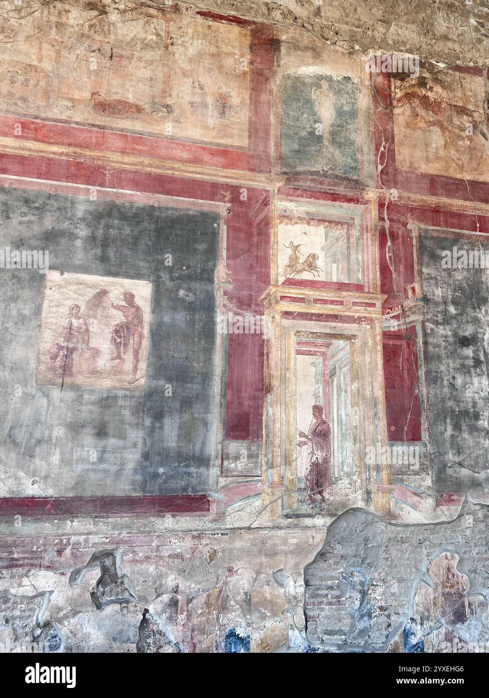 An ancient Roman fresco showcasing classical art and architectural ...