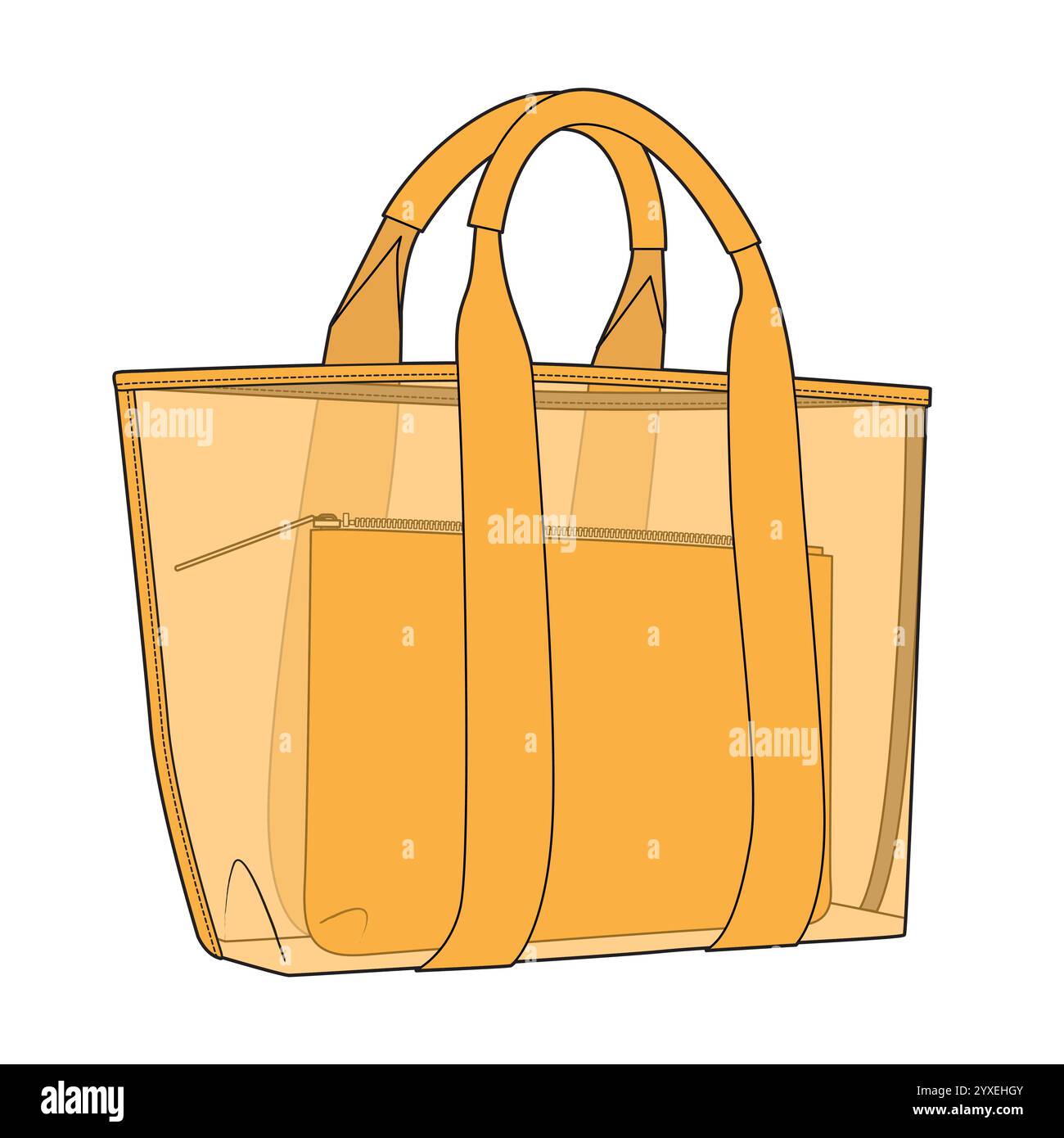 Pool bag technical line drawing vector mockup template Stock Vector ...