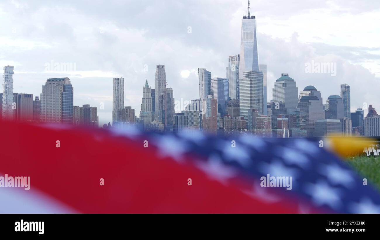 New York City waterfront skyline, Manhattan Downtown World Trade Center ...