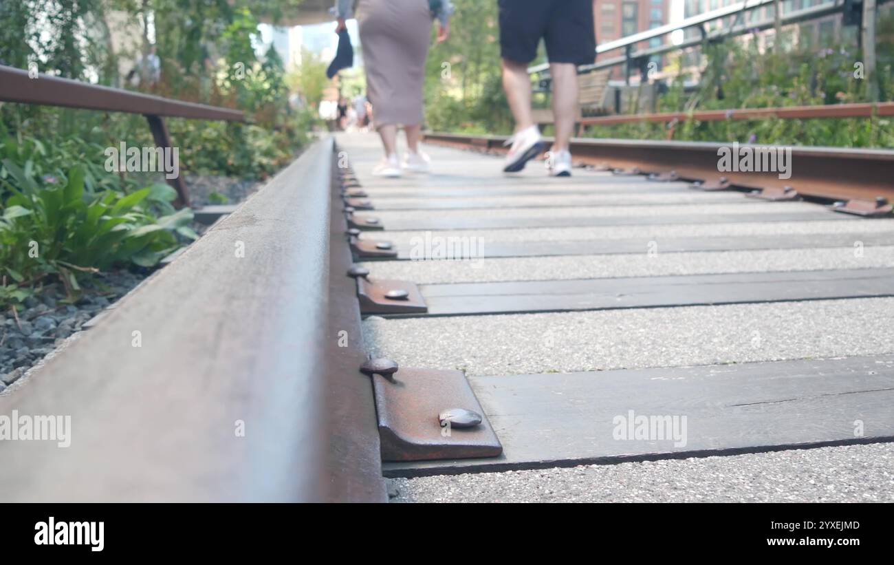 New York City High Line elevated greenway, Manhattan Midtown, USA ...