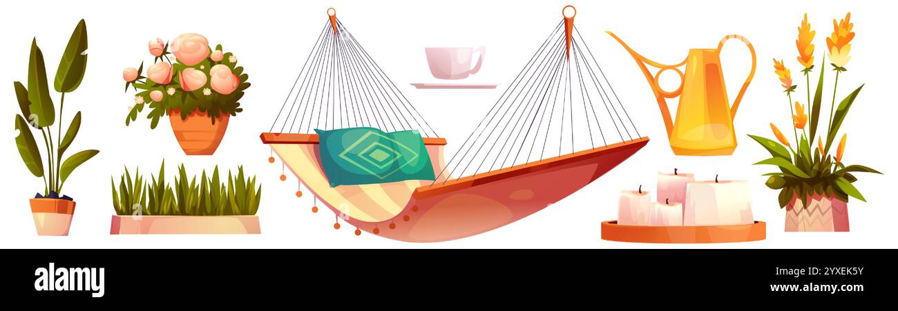 Garden patio plants Cut Out Stock Images & Pictures - Alamy