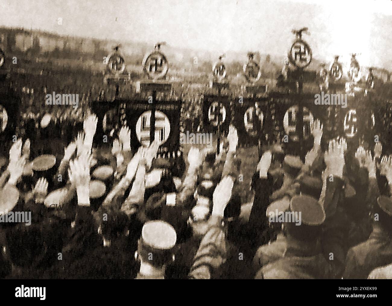WWII - Nazi Storm Troopers saluting the swastika. - Zweiter Weltkrieg ...