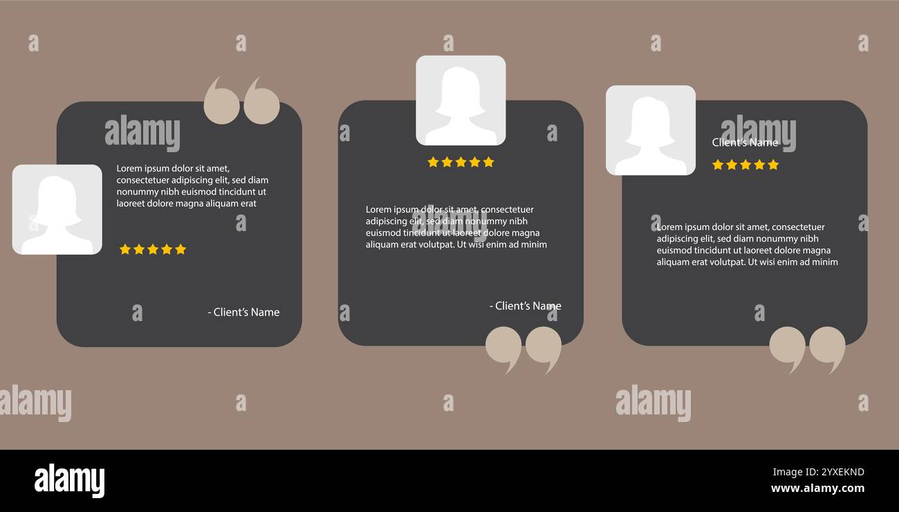 Review and testimonial vector, grey square social media template with ...