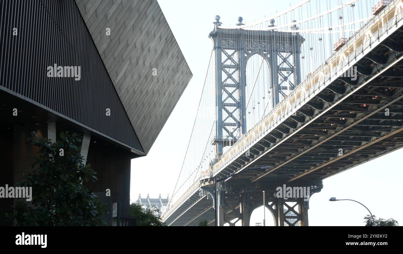 Manhattan Bridge to Brooklyn Dumbo. New York City symbol, USA travel ...
