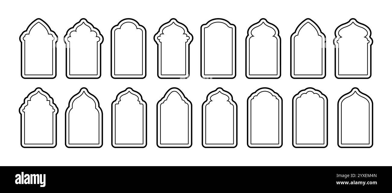 Shape Islamic Windows. Arabic architecture. Ramadan kareem frames ...