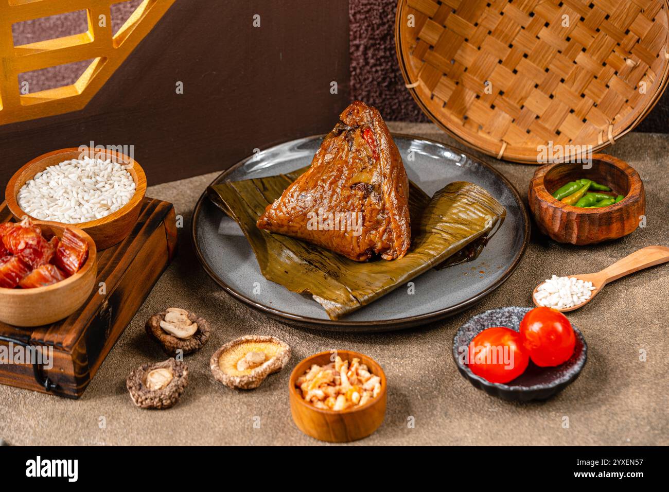 Zongzi is a traditional Chinese food made of glutinous rice stuffed ...