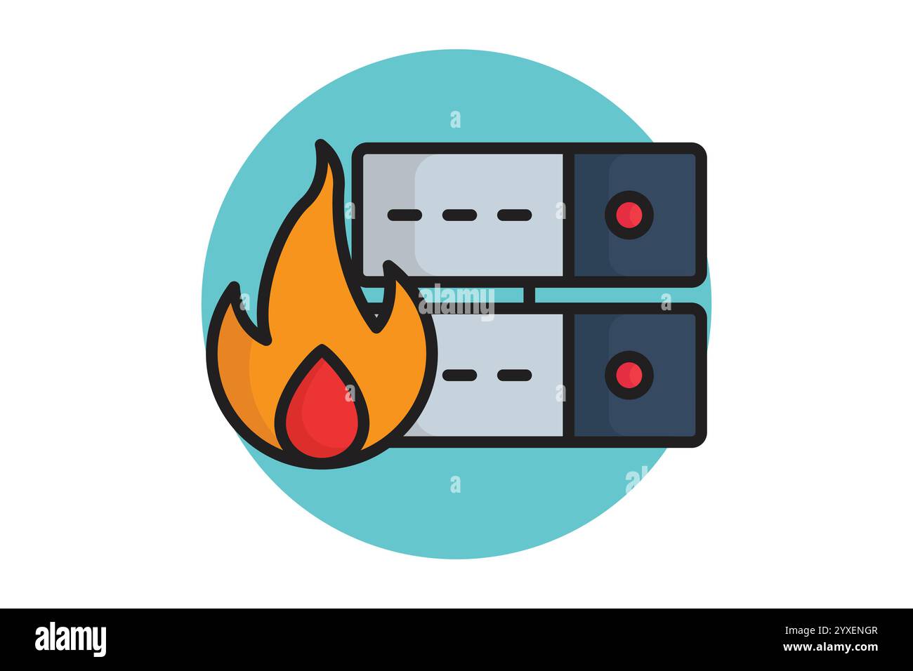 Firewall icon. colored outline icon style. icon related to server ...