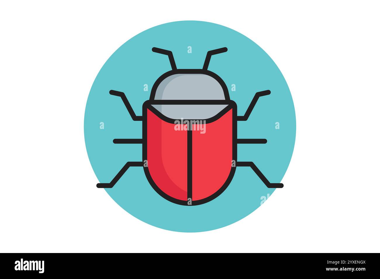 Bug icon. colored outline icon style. icon related to IT. IT ...